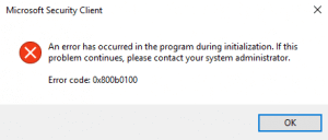 FIX: Windows Defender error 0x800b0100