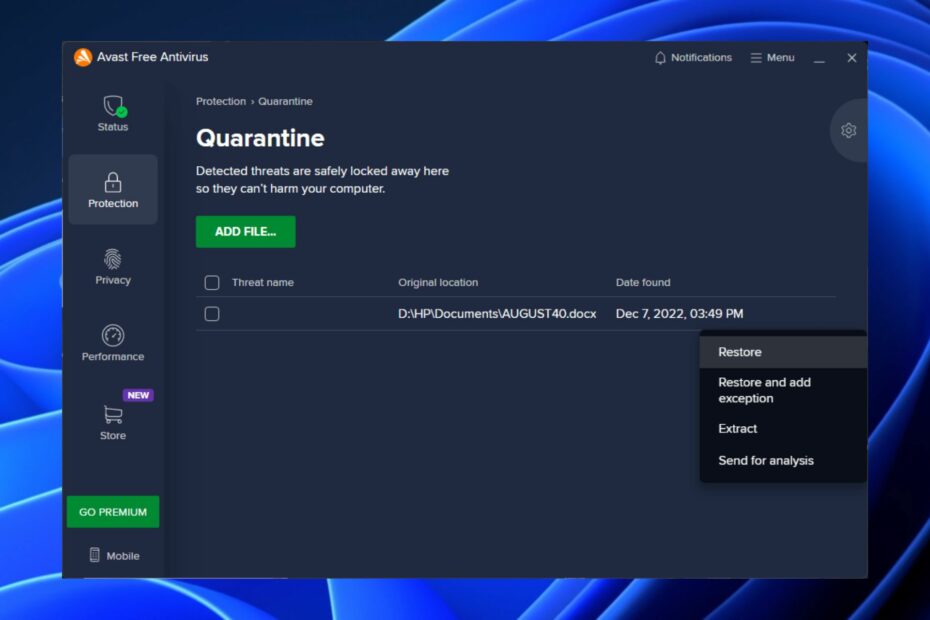 How to Fix Avast This File Cannot be Restored Error [Quick Guide]
