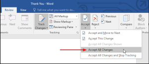 How to Accept All Changes on Microsoft Word