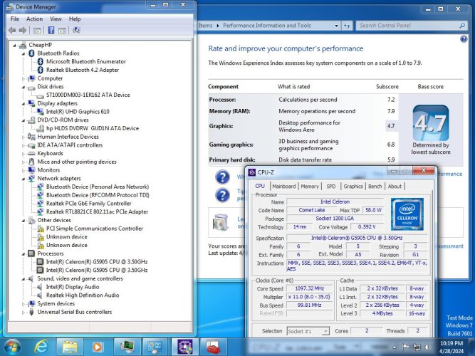 2009's Windows 7 on the 2020's LGA1200 Intel processor? Yes, and it ...