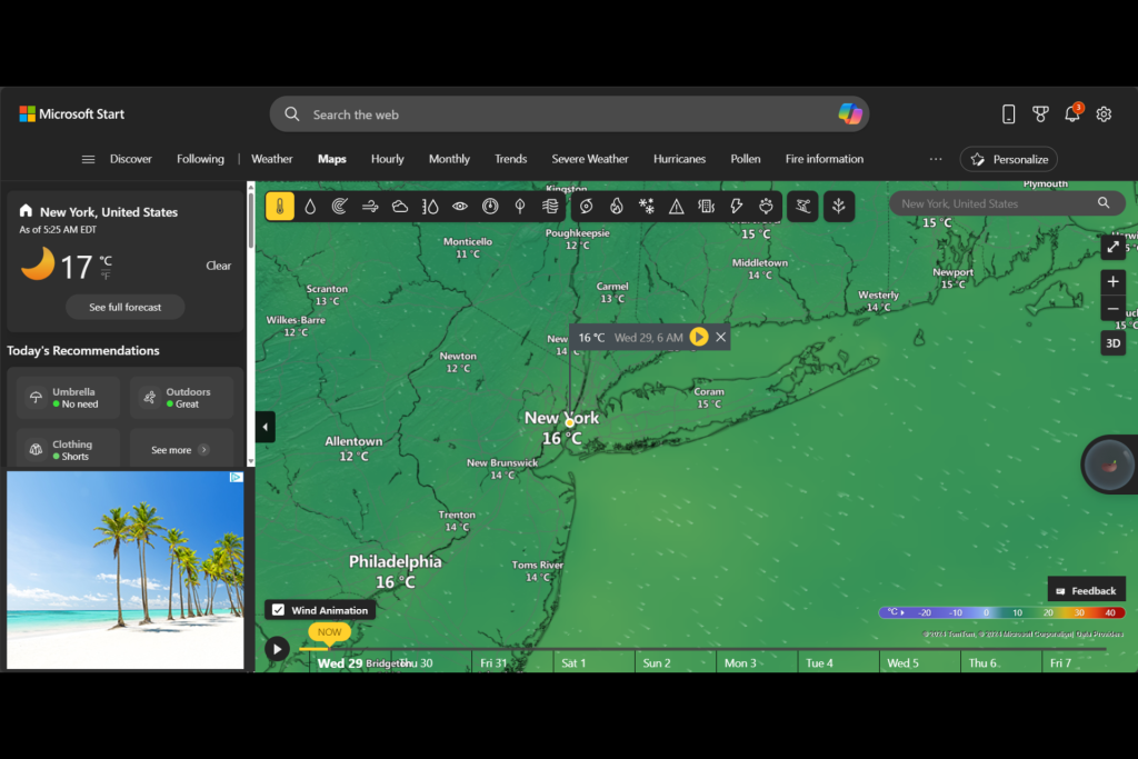 Weather from Microsoft Start has the best forecasting thanks to AI
