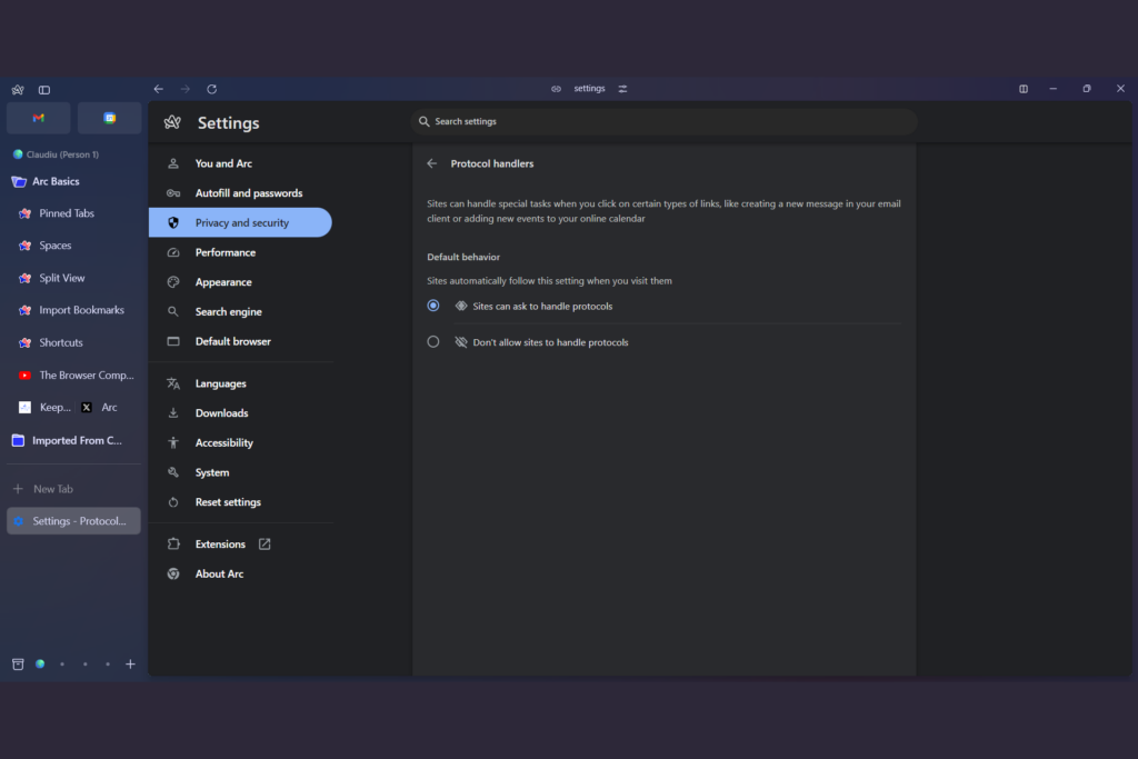 How to Use Gmail as the Default Mail Box in Arc Browser