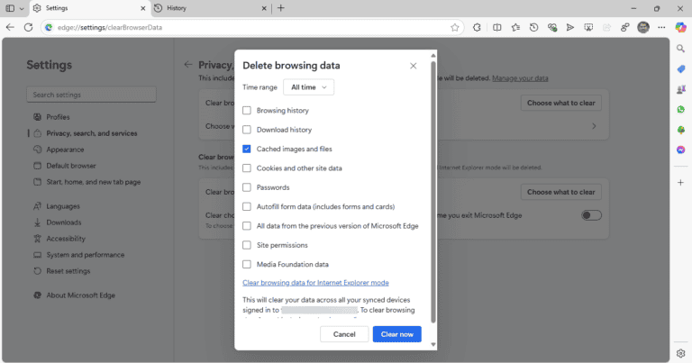 Microsoft Edge Settings redesign breaks Ctrl+Shift+Del shortcut